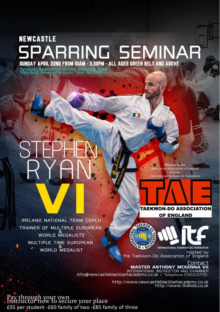 REGISTER NOW FOR YOUR PLACE ON THE STEPHEN RYAN SEMINAR – Taekwon Do ...